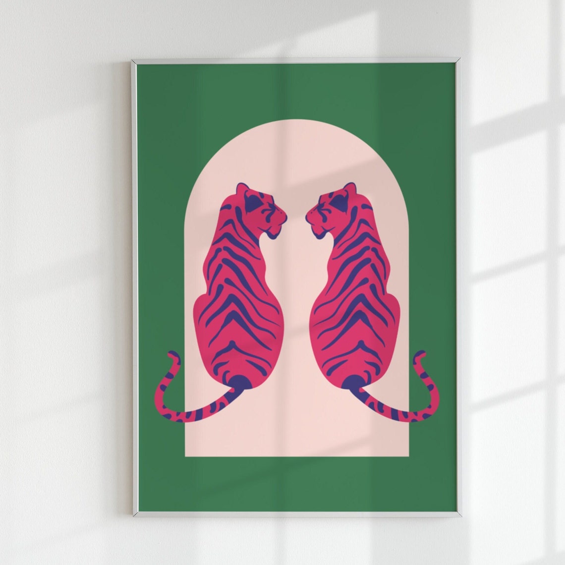 Colourful Year of Tiger Poster Boho Tiger Wall Print Tigress - Etsy
