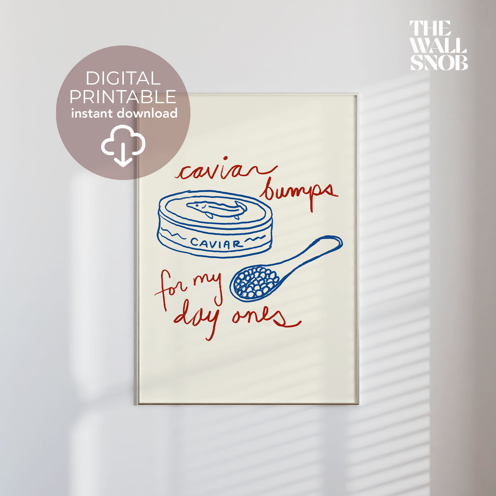 Caviar Doodle Digital Print Kitchen Sketch Art Caviar Bump - Etsy