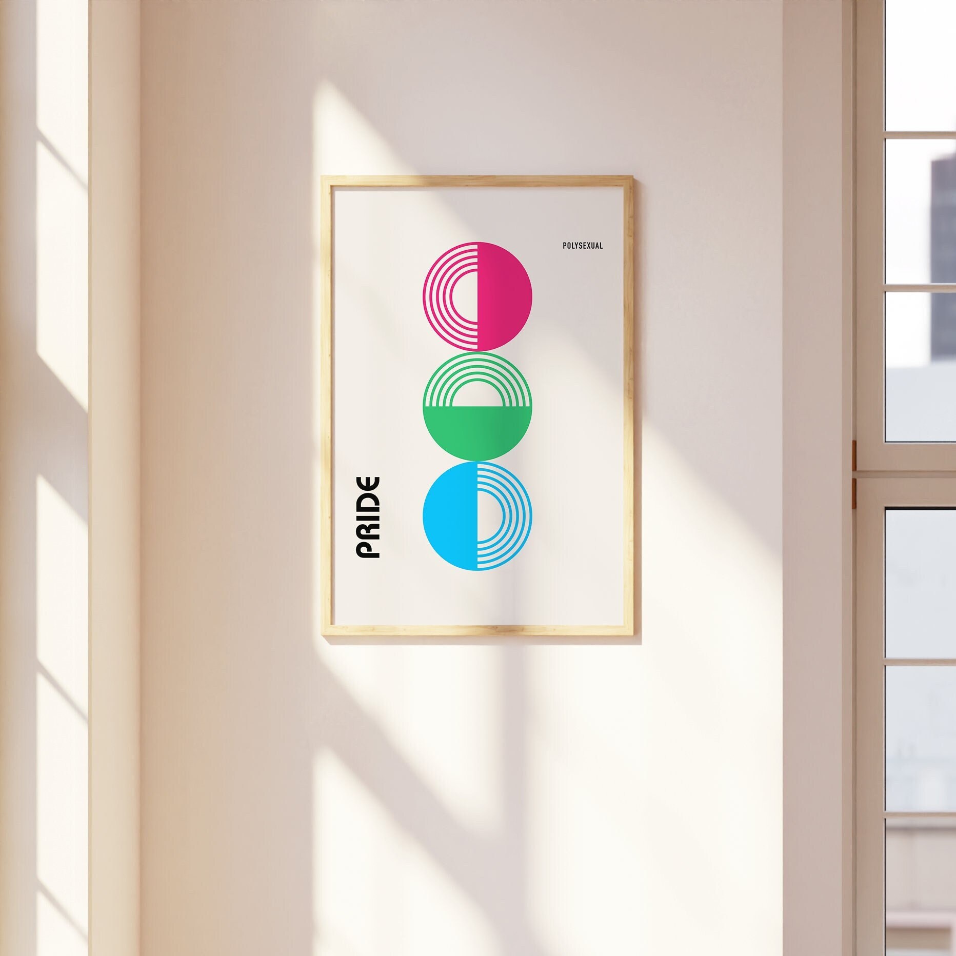 Polysexual Poster, Poly Pride Wall Art, Bauhaus Print, LGBTQ Wall Print ...