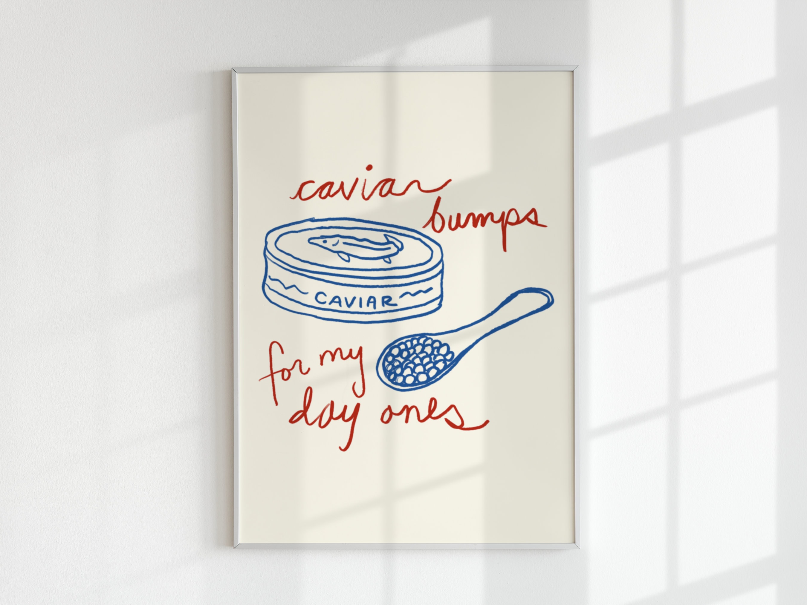 Caviar Doodle Digital Print Kitchen Sketch Art Caviar Bump - Etsy