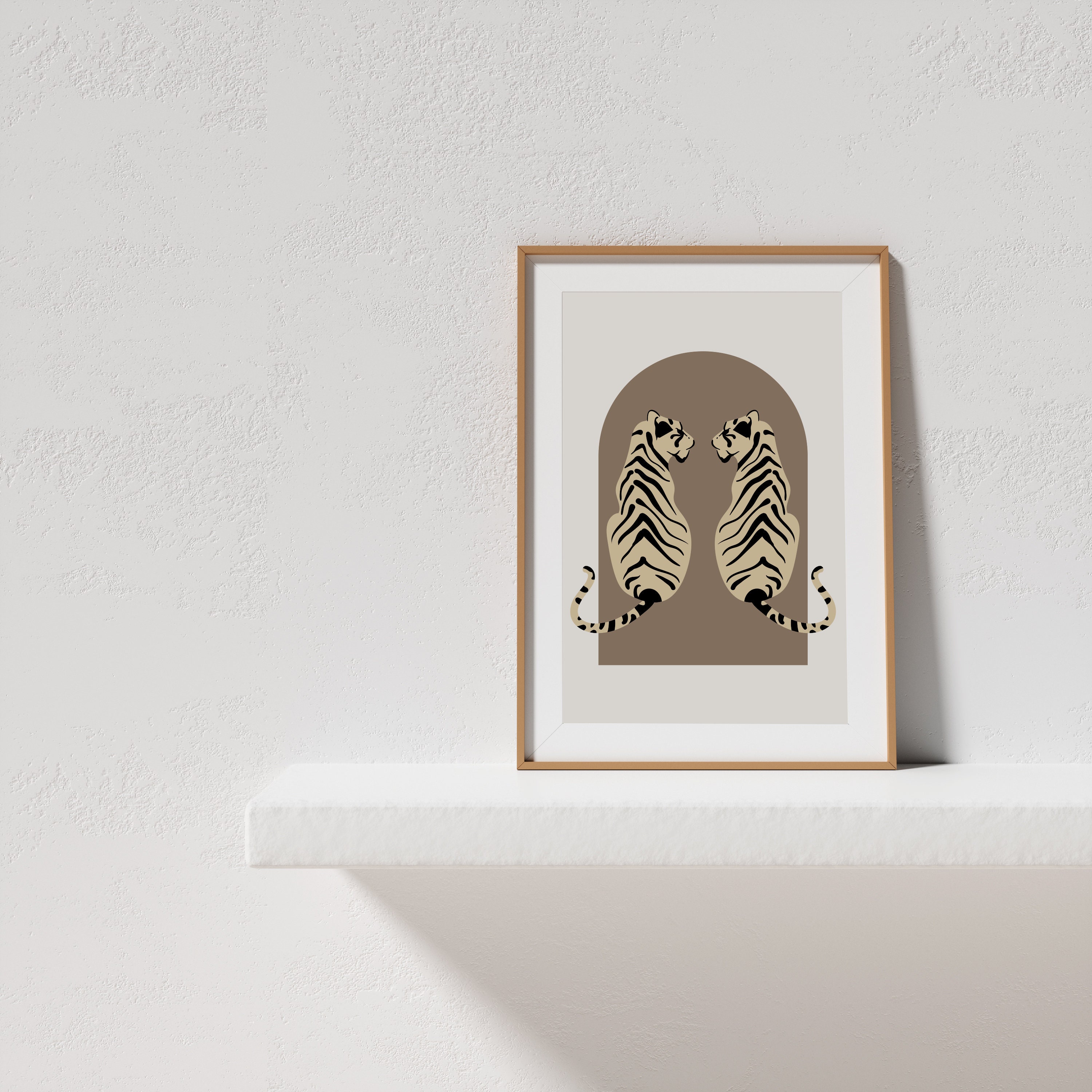 Set of 2 Neutral Tiger Wall Art, Boho Tiger Poster Downloads, Tiger ...