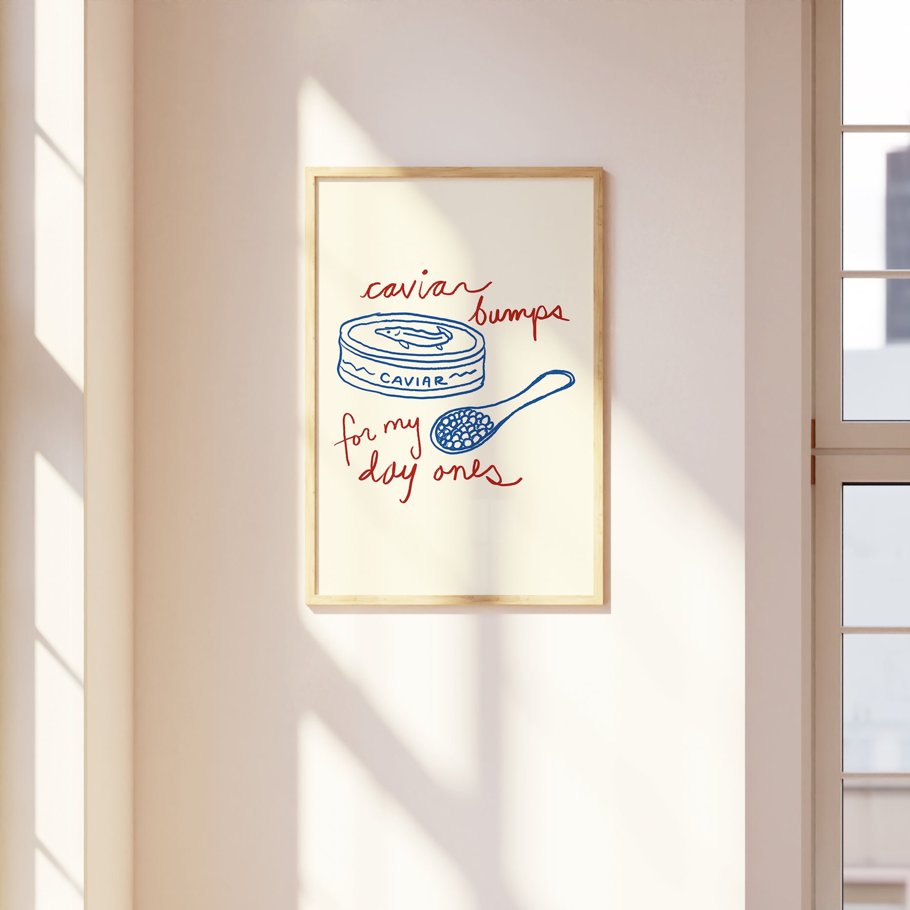 Caviar Doodle Digital Print Kitchen Sketch Art Caviar Bump - Etsy