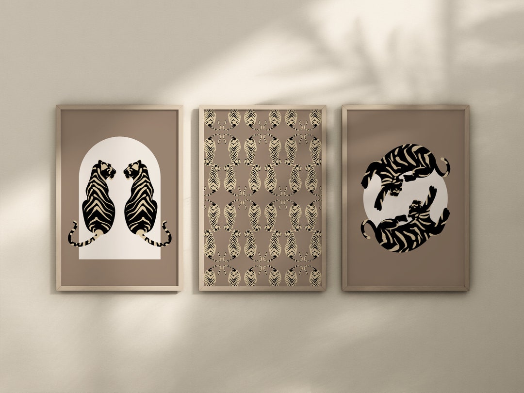 Set of 3 Tiger Print Set, Tigress Poster Printable, 3 Piece Gallery ...