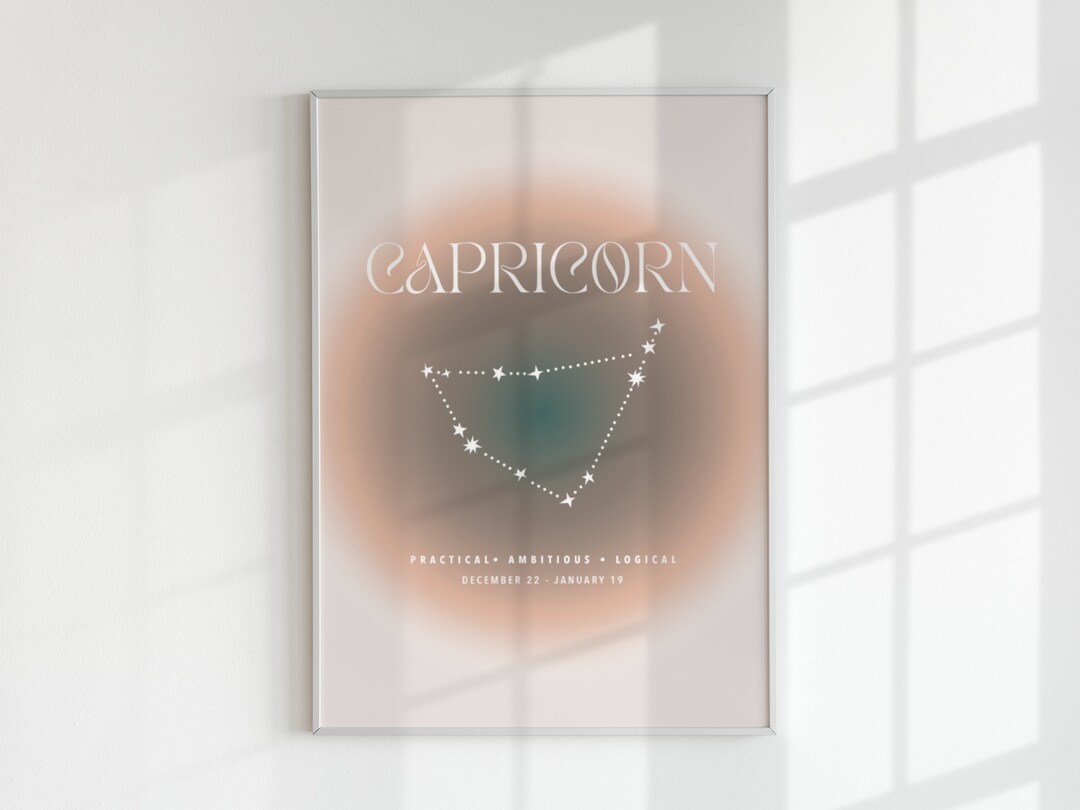 Capricorne Aura Digital Print, Zodiac Poster Download, Trendy Aura ...