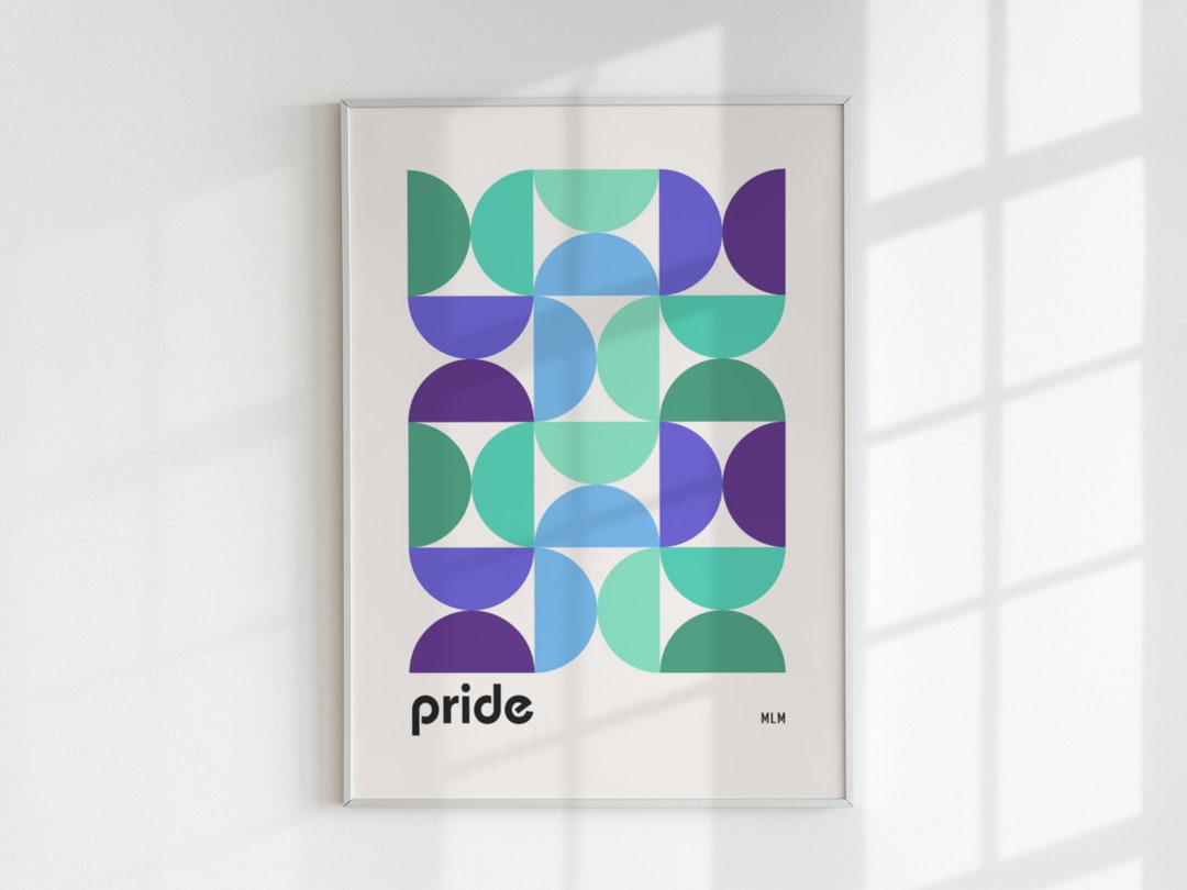 MLM Pride Printable Art, Retro Bauhaus Poster, Men Loving Men, MLM Flag ...