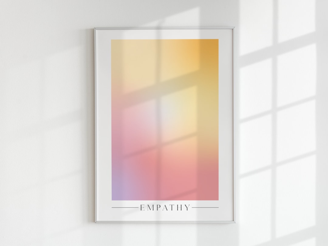 Empathy Aura Digital Print, Soft Pastel Gradient Poster, Orange Pink Divine Aura, Gift for ...