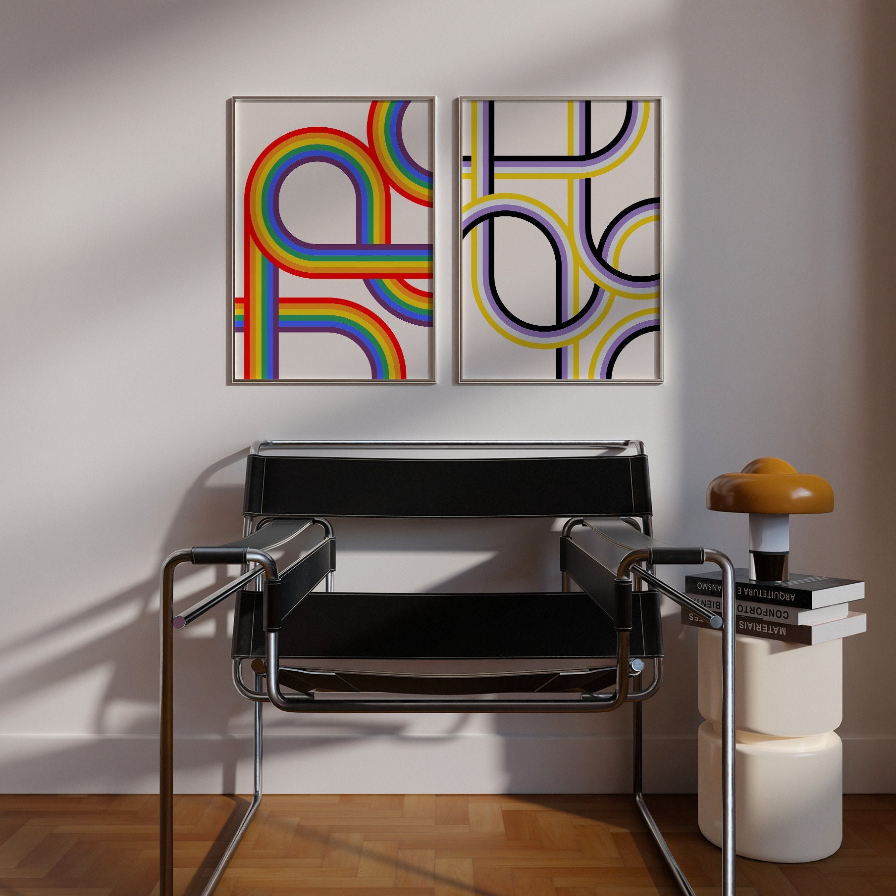 Non-binary Digital Wall Art Printable LGBTQIA Flag Colours - Etsy