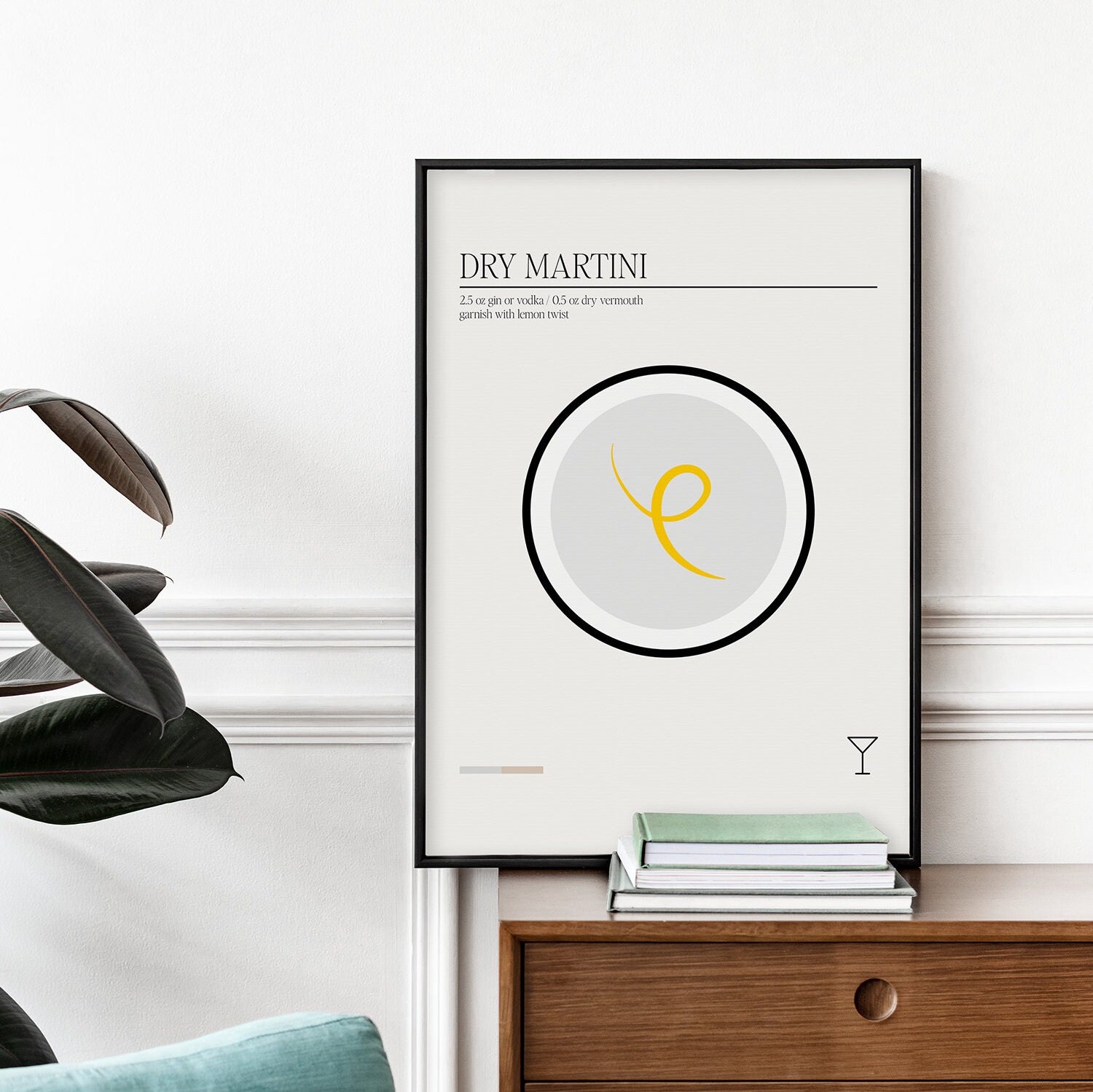 Martini Cocktail Poster, Dry Martini Wall Art, Bar Decor Print, Fathers ...