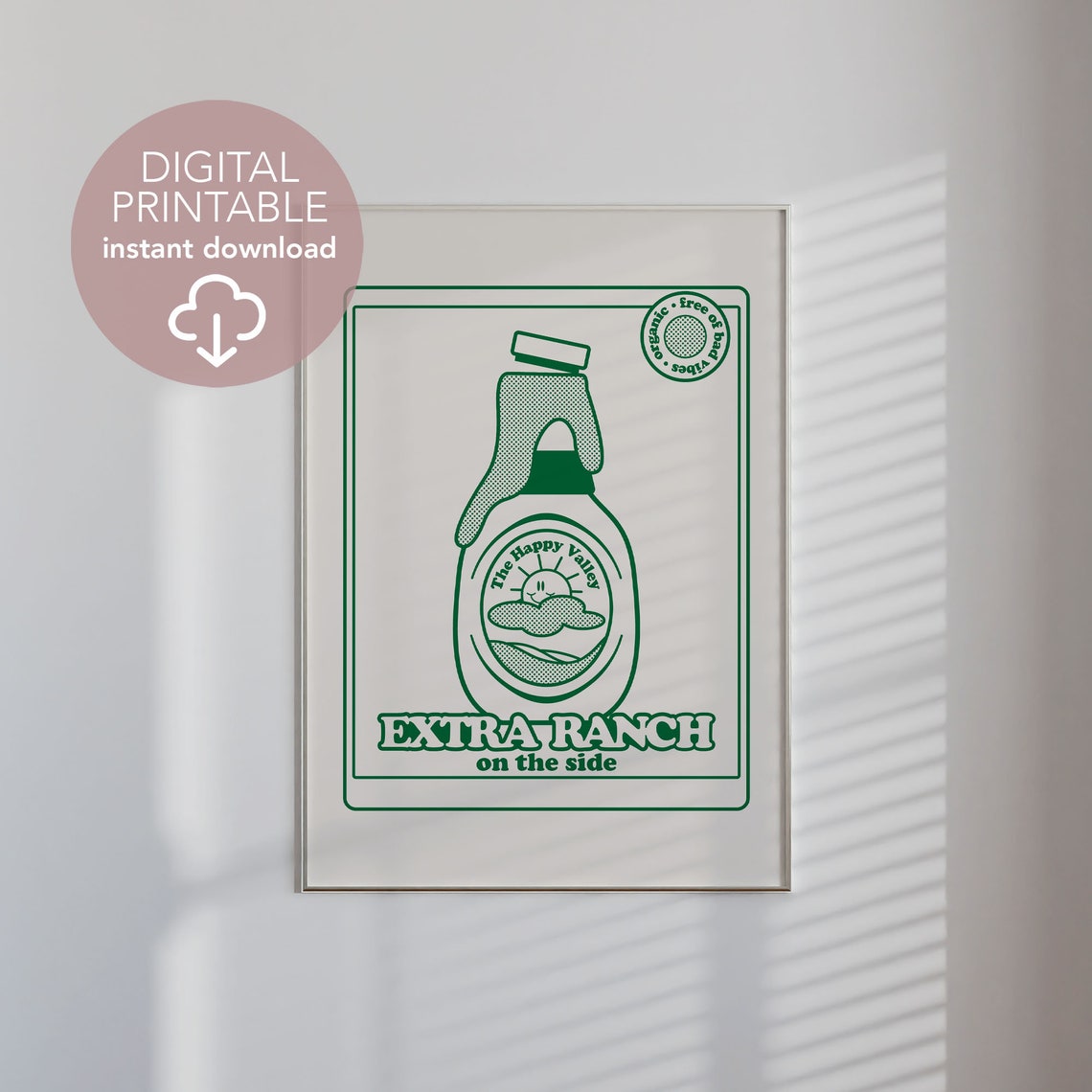 Cute Ranch Dressing Digital Poster Retro Digital Download Happy Valley ...