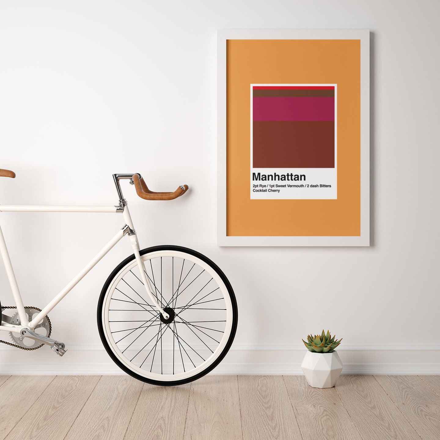 Manhattan Cocktail Print: Rye Lover Bar Cart Decor (digital Download ...