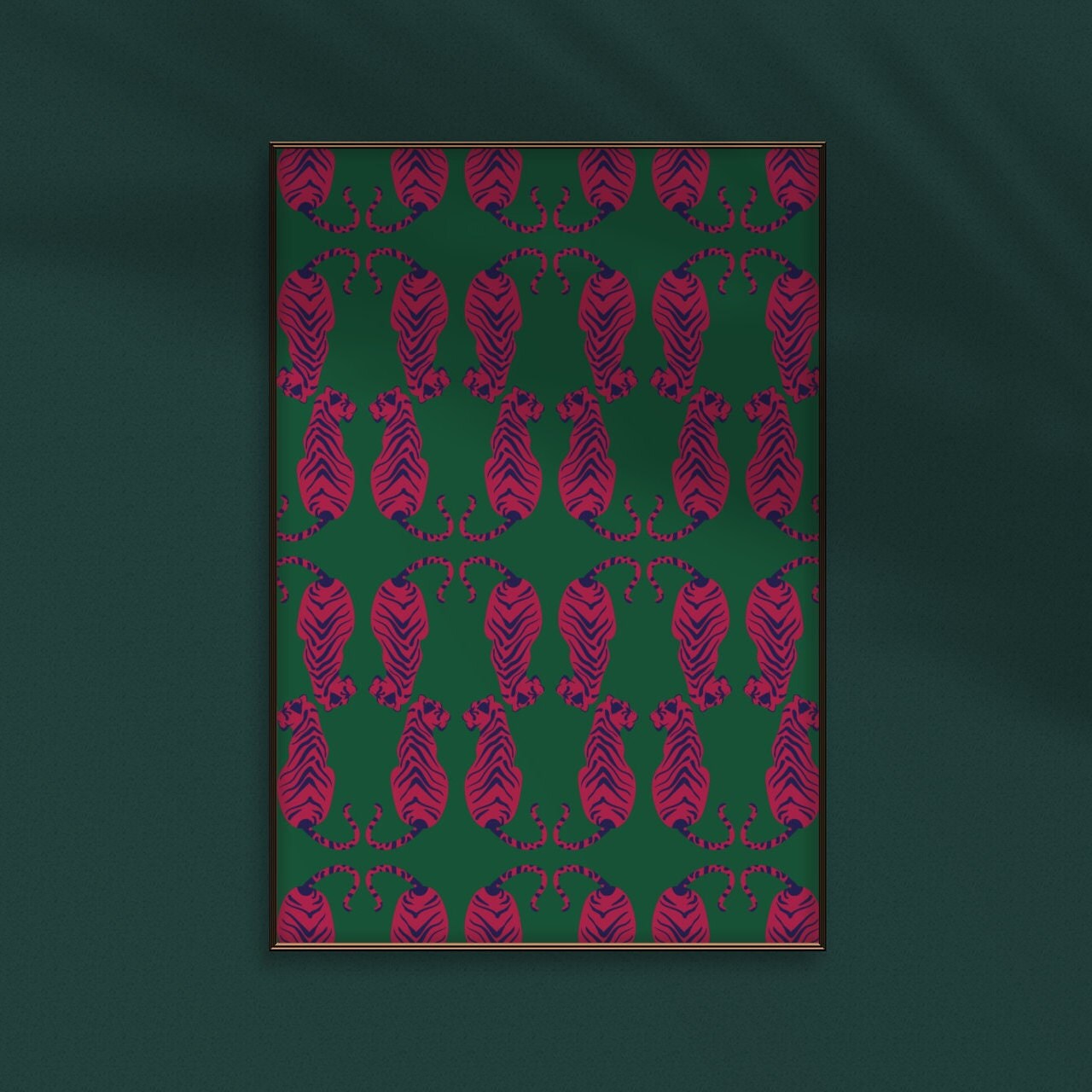 Digital Pink Tiger Poster Tiger Pattern Wall Art Tigress - Etsy