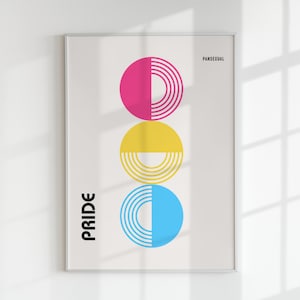 Pansexual Digital Print, Retro Shapes Bauhaus Poster, Subtle Pan Pride ...
