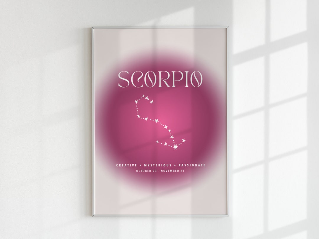 Scorpio Aura Digital Print, Astrology Poster Download, Aura Color Print ...