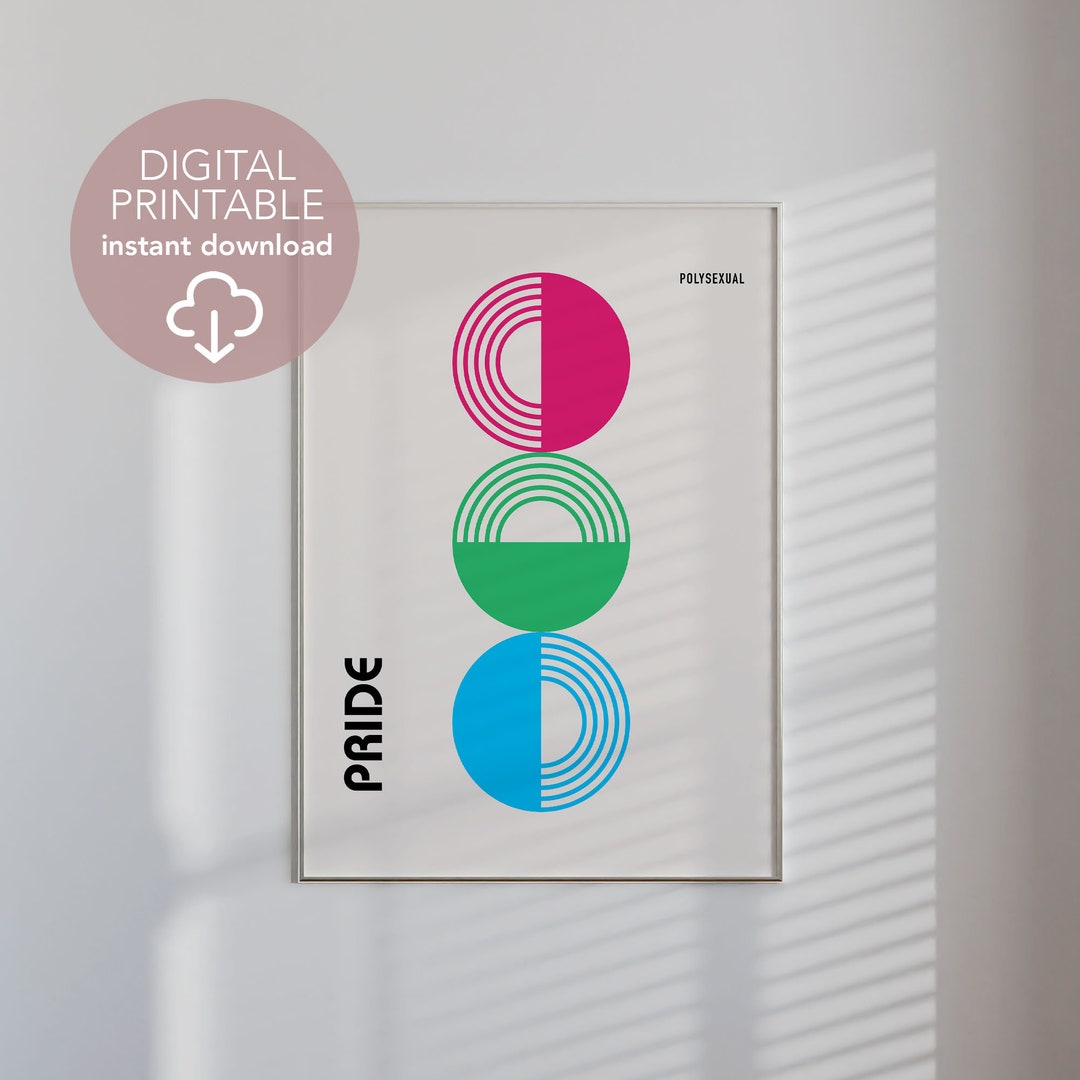 Polysexual Digital Poster, Poly Pride Wall Art, Bauhaus Art Printable ...