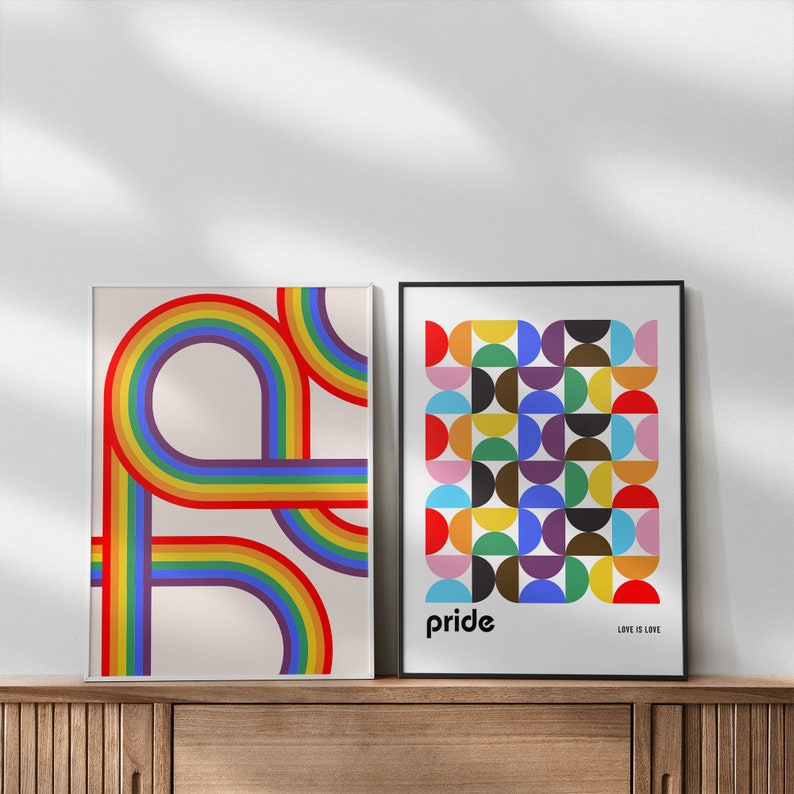 Rainbow Pride Prints Set: Modern LGBTQ+ Home Decor (digital Download ...