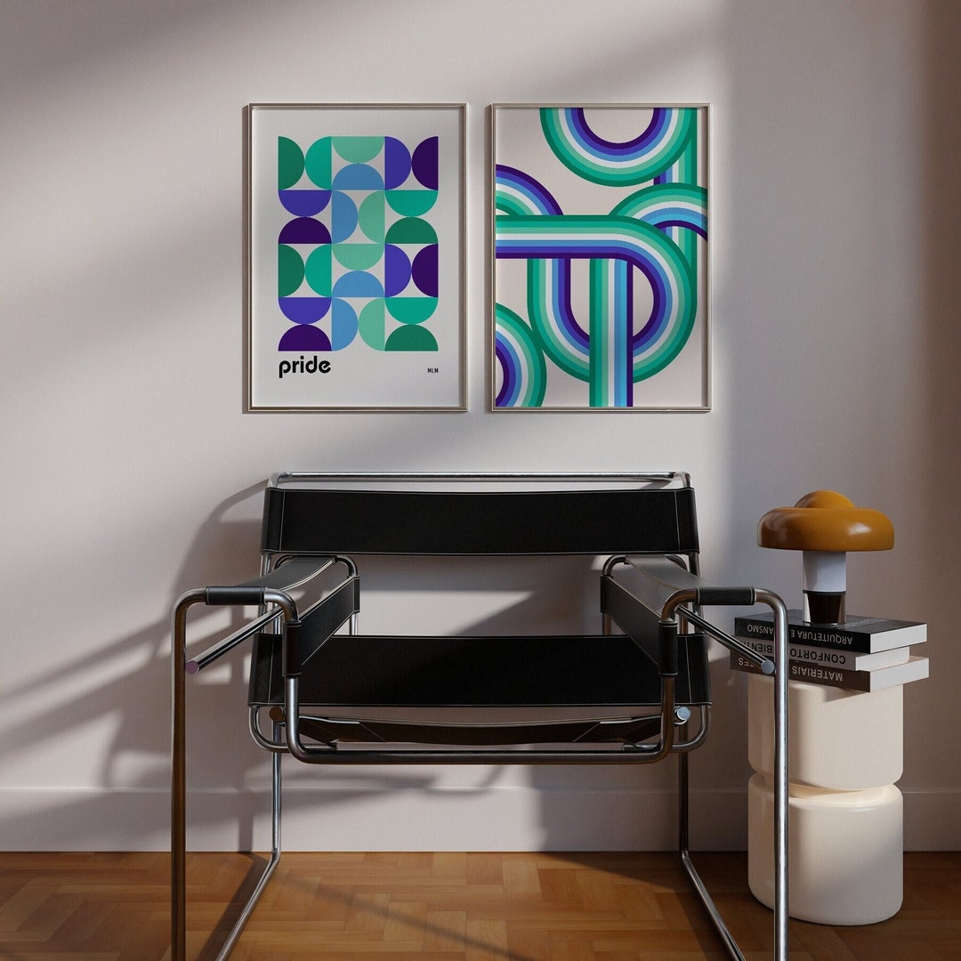 Set of 2 Gay MLM Pride Digital Prints, Gay Decor Printable, Retro Wall ...