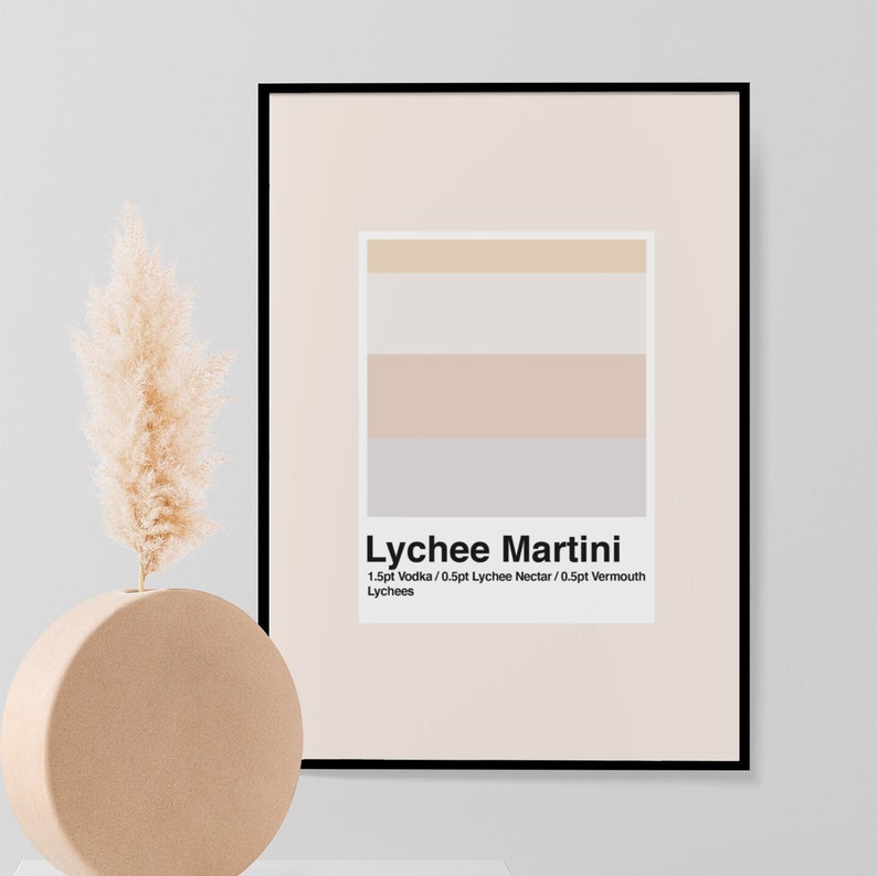 Lychee Martini Printable Cocktail Digital Wall Art Pantone Cocktail ...