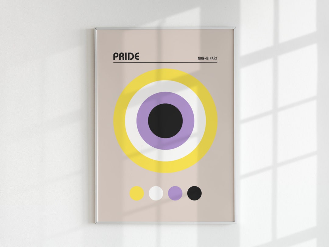 Retro Non-binary Poster, Bauhaus Art Printable Download, Queer Gift ...