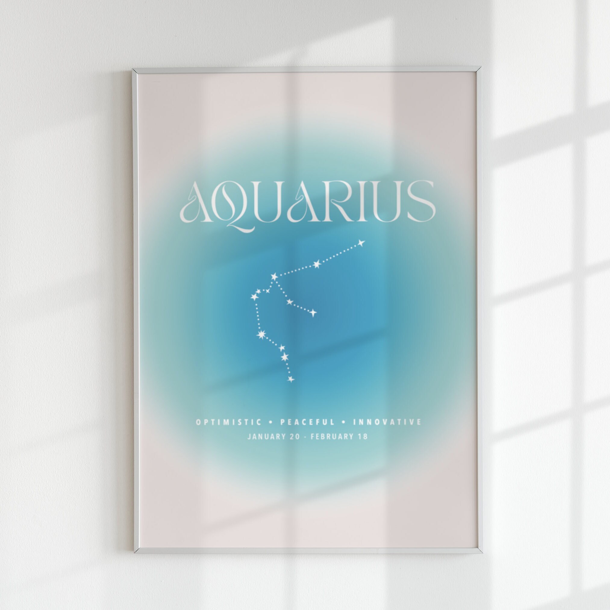 Aquarius Star Sign Poster Aura Poster Zodiac Aura Wall - Etsy