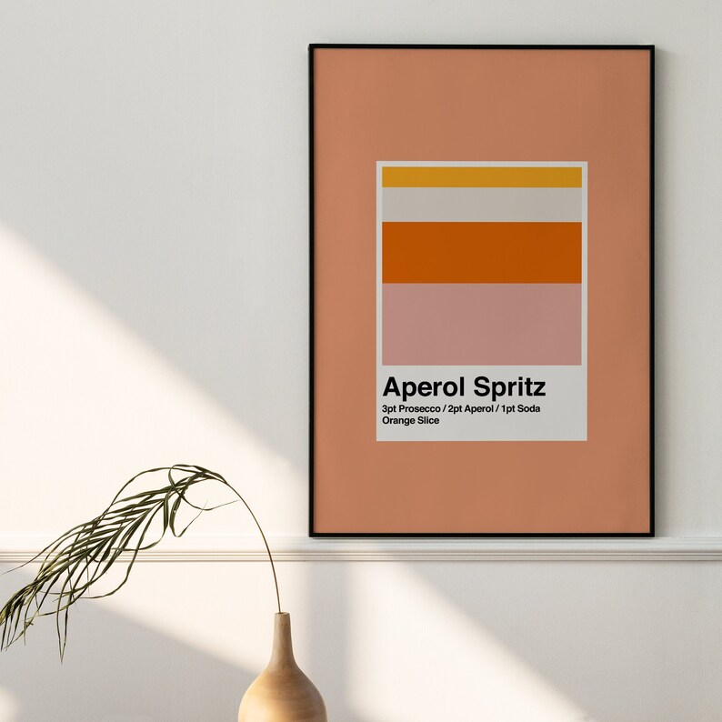 Aperol Spritz Wall Print Printable Cocktail Poster Digital - Etsy