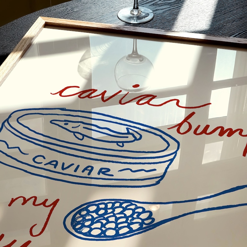 Caviar Doodle Digital Print Kitchen Sketch Art Caviar Bump - Etsy