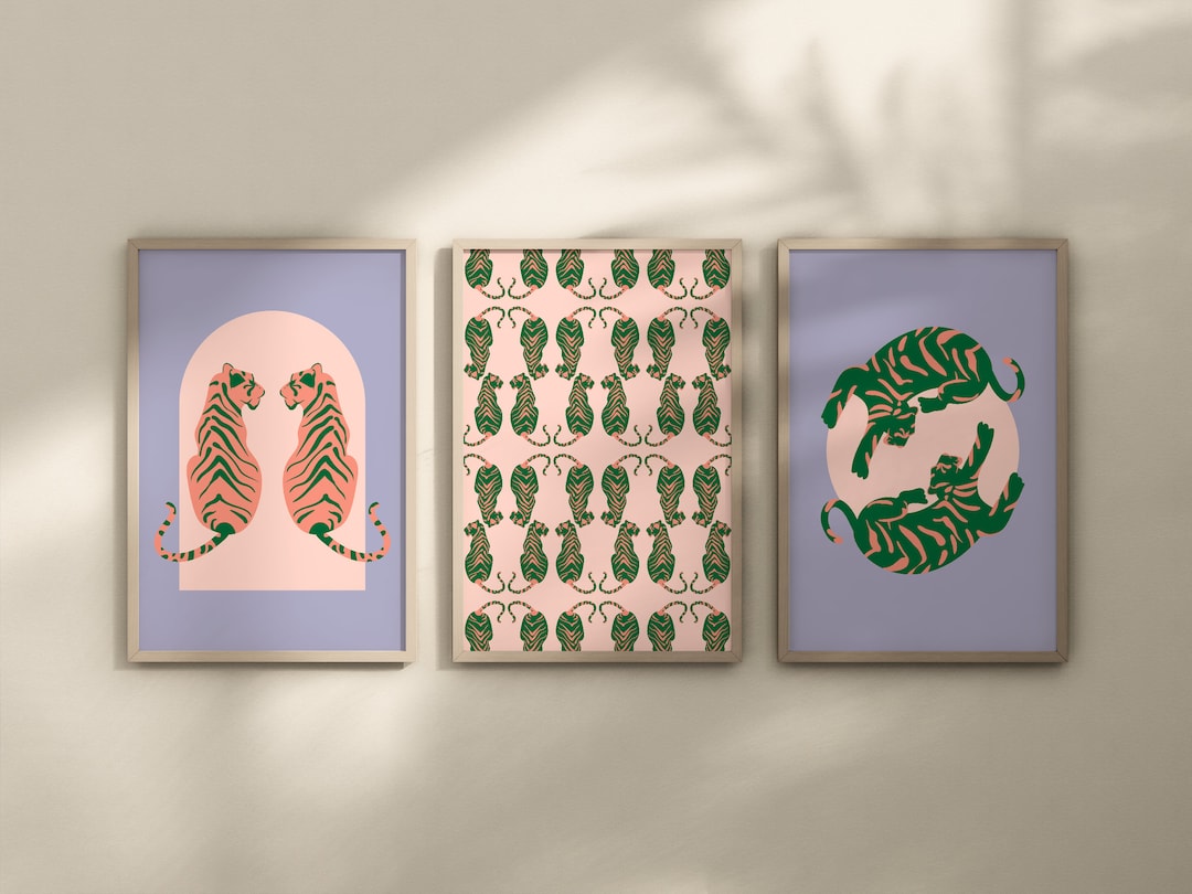 3 Piece Tiger Print Set, Tigress Poster Printable, Set of 3 Gallery ...