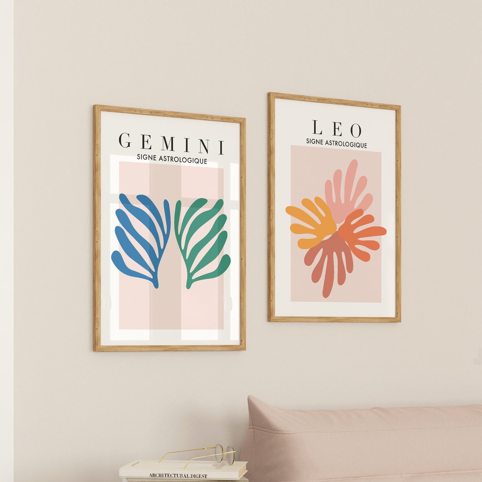 Leo Zodiac Poster: Abstract Star Sign Wall Art (giclée Print) - Etsy