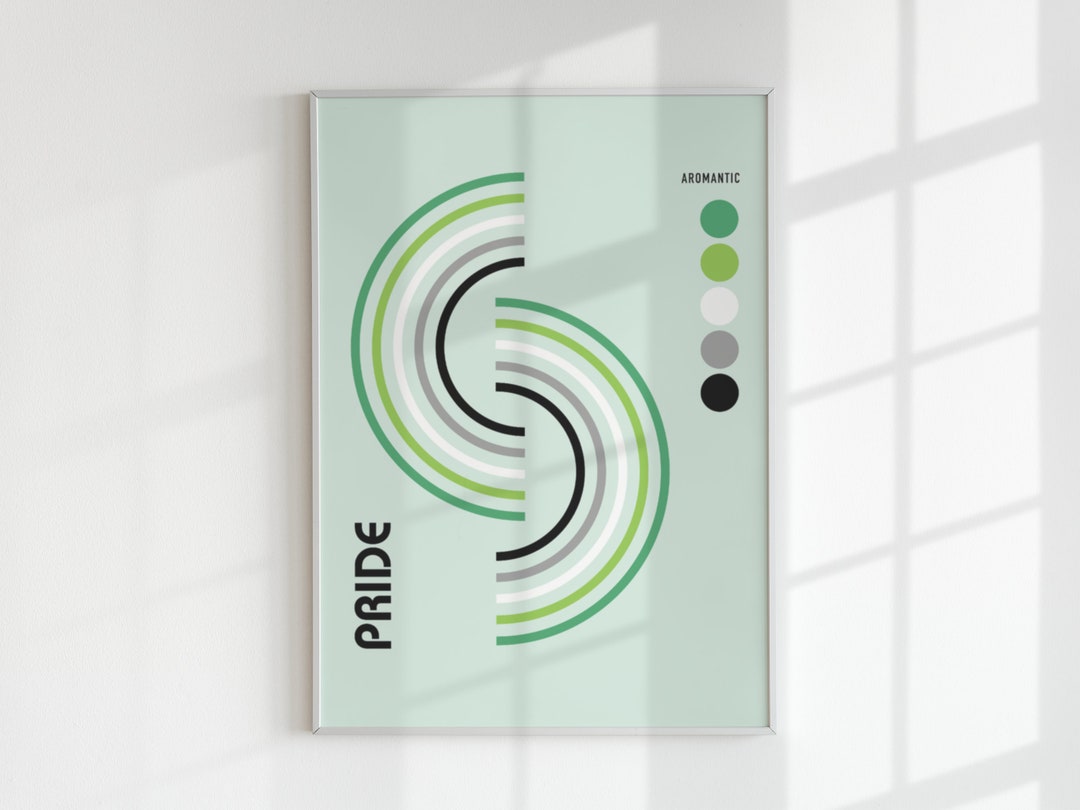 Aromantic Digital Poster, Aro Pride Printable Poster, Retro Bauhaus ...