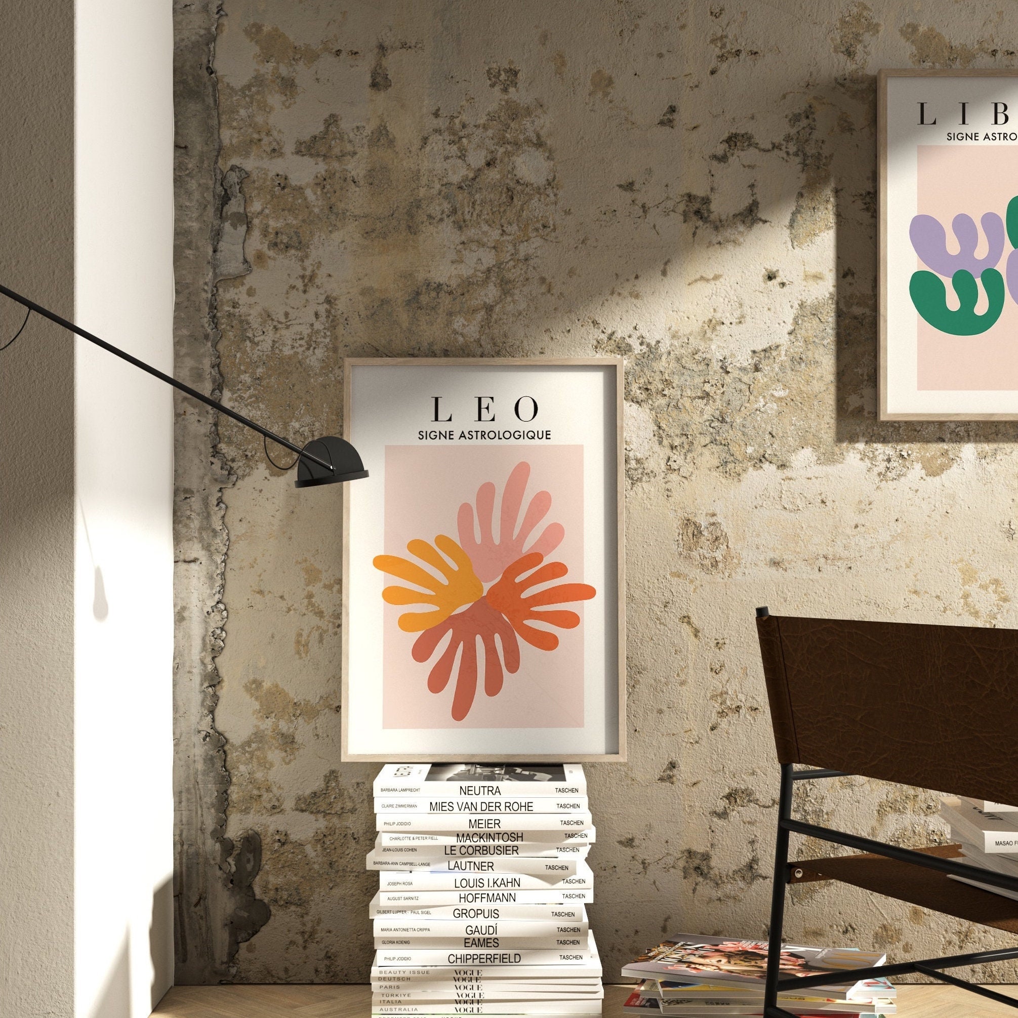 Leo Abstract Wall Print Leo Birthday Gift Idea Retro Zodiac - Etsy Canada