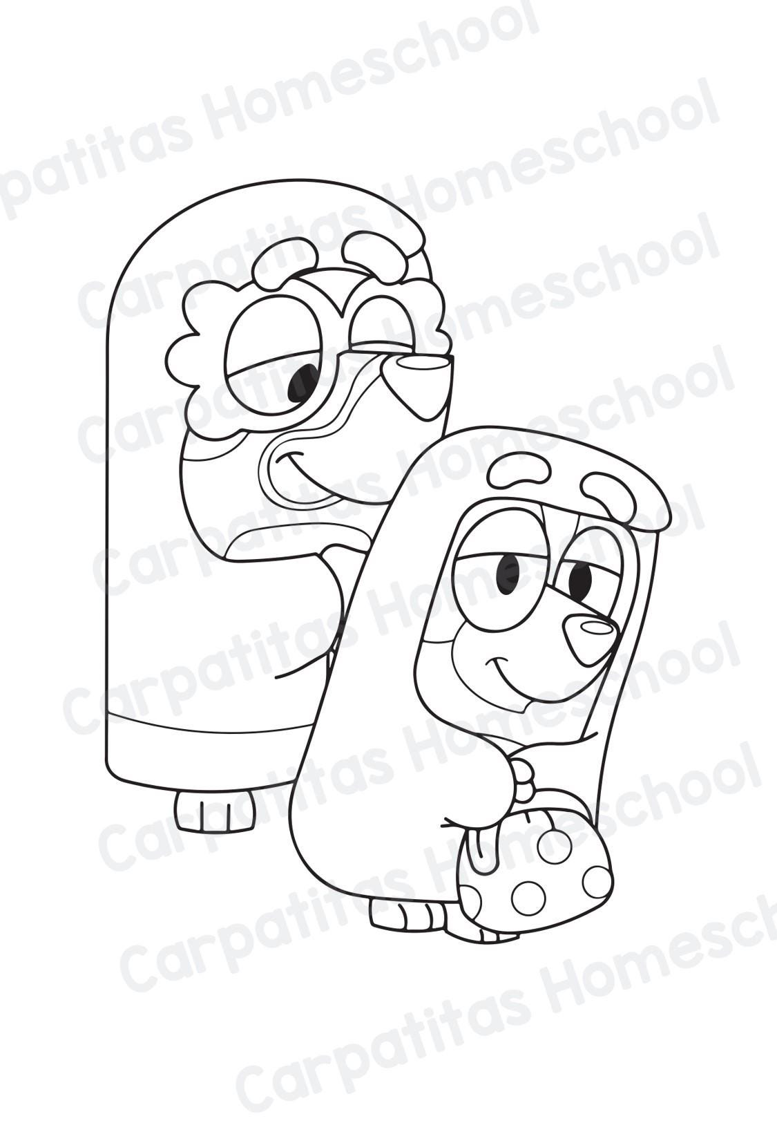 Bluey Coloring Book for Kids | Bluey Coloring Pages | Printable PDF ...