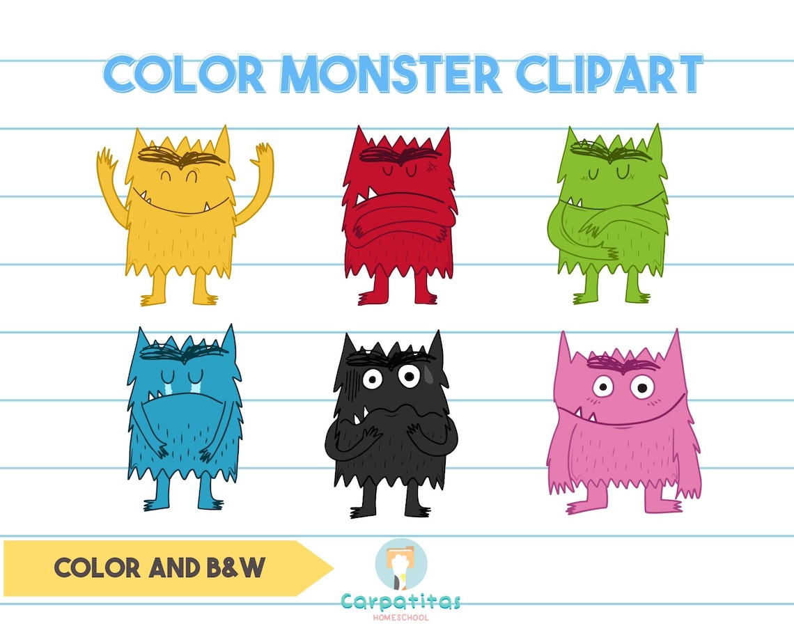 Color Monsters Clipart Feeling Monster Colored Monster Colored Monster ...
