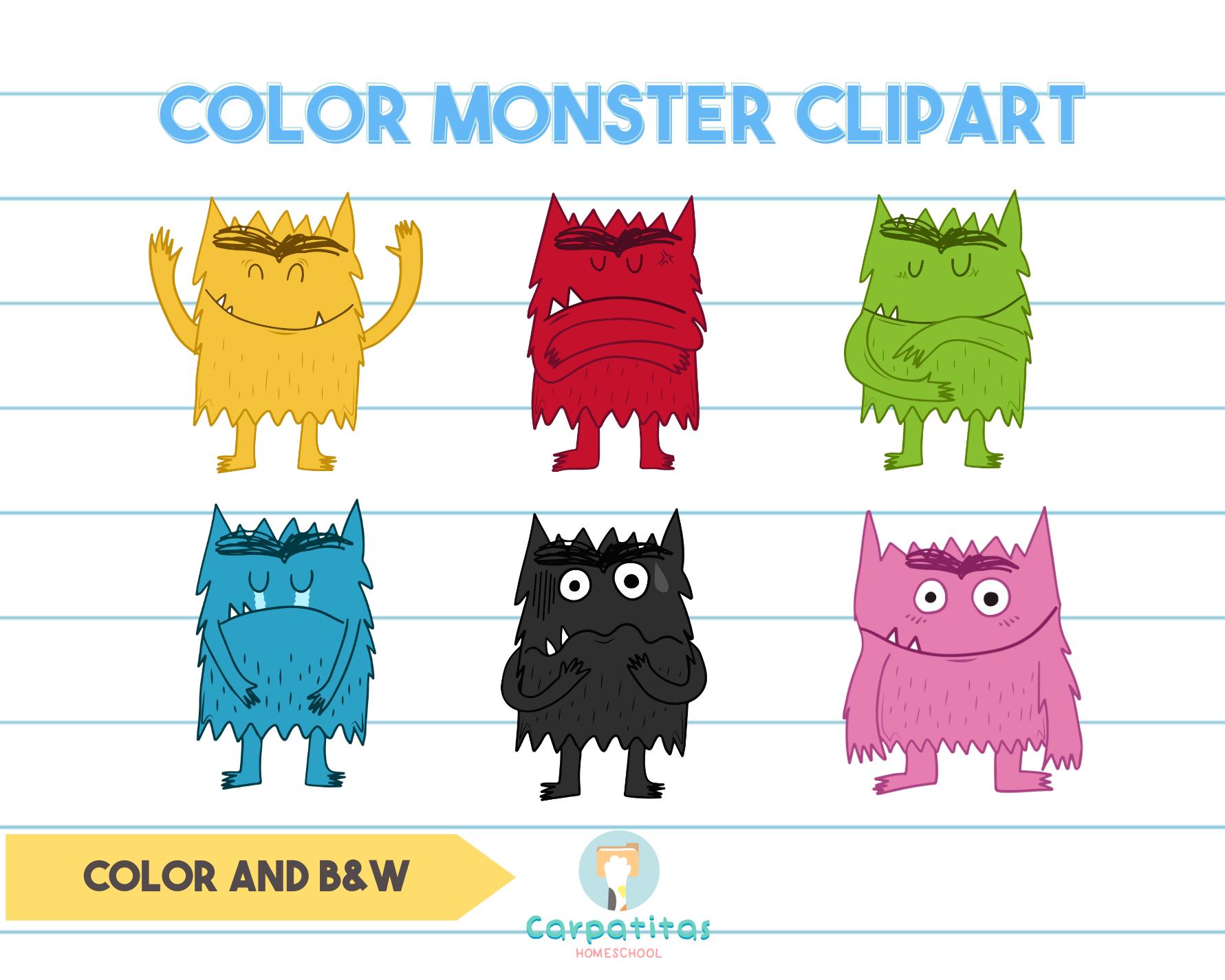 Color Monsters Clipart Feeling Monster Colored Monster Colored Monster ...