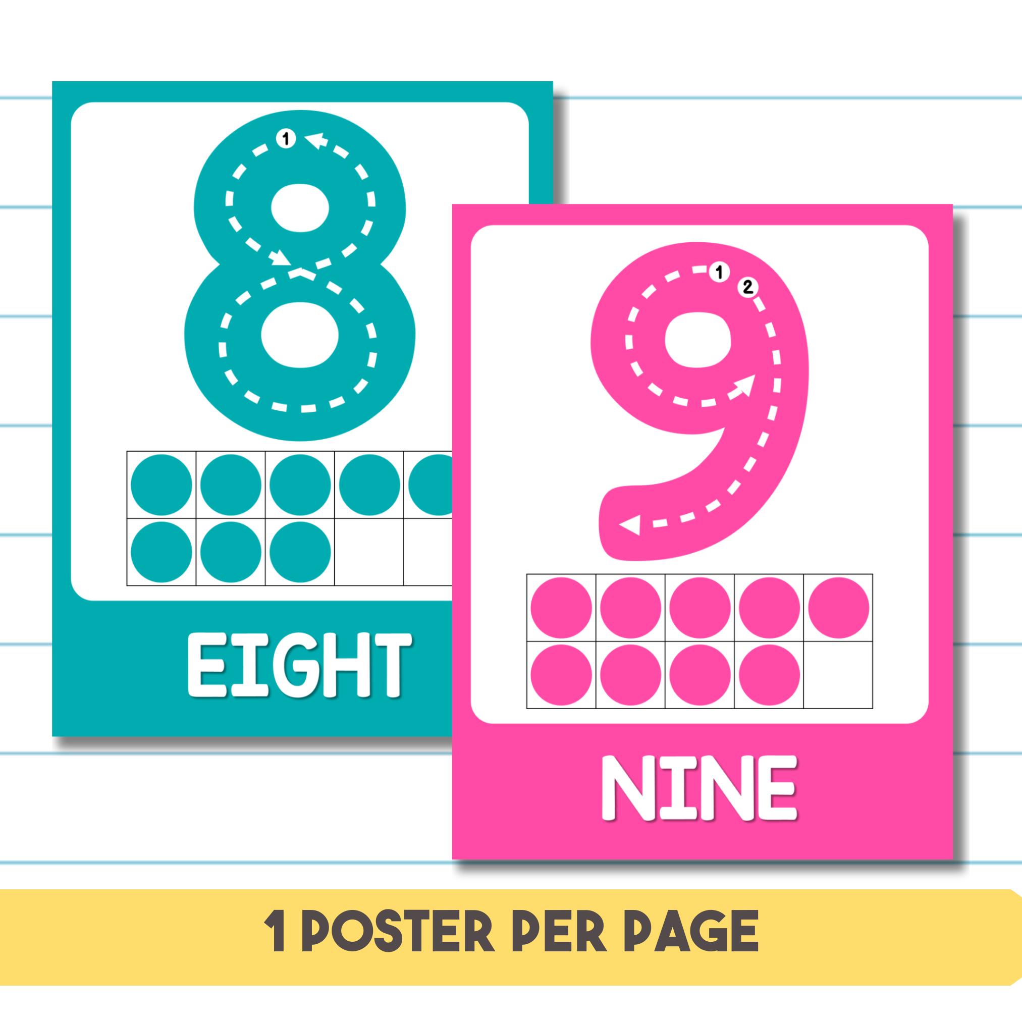 Numbers Posters | PDF | Digital Download | Printable | 21 Posters | 21 ...