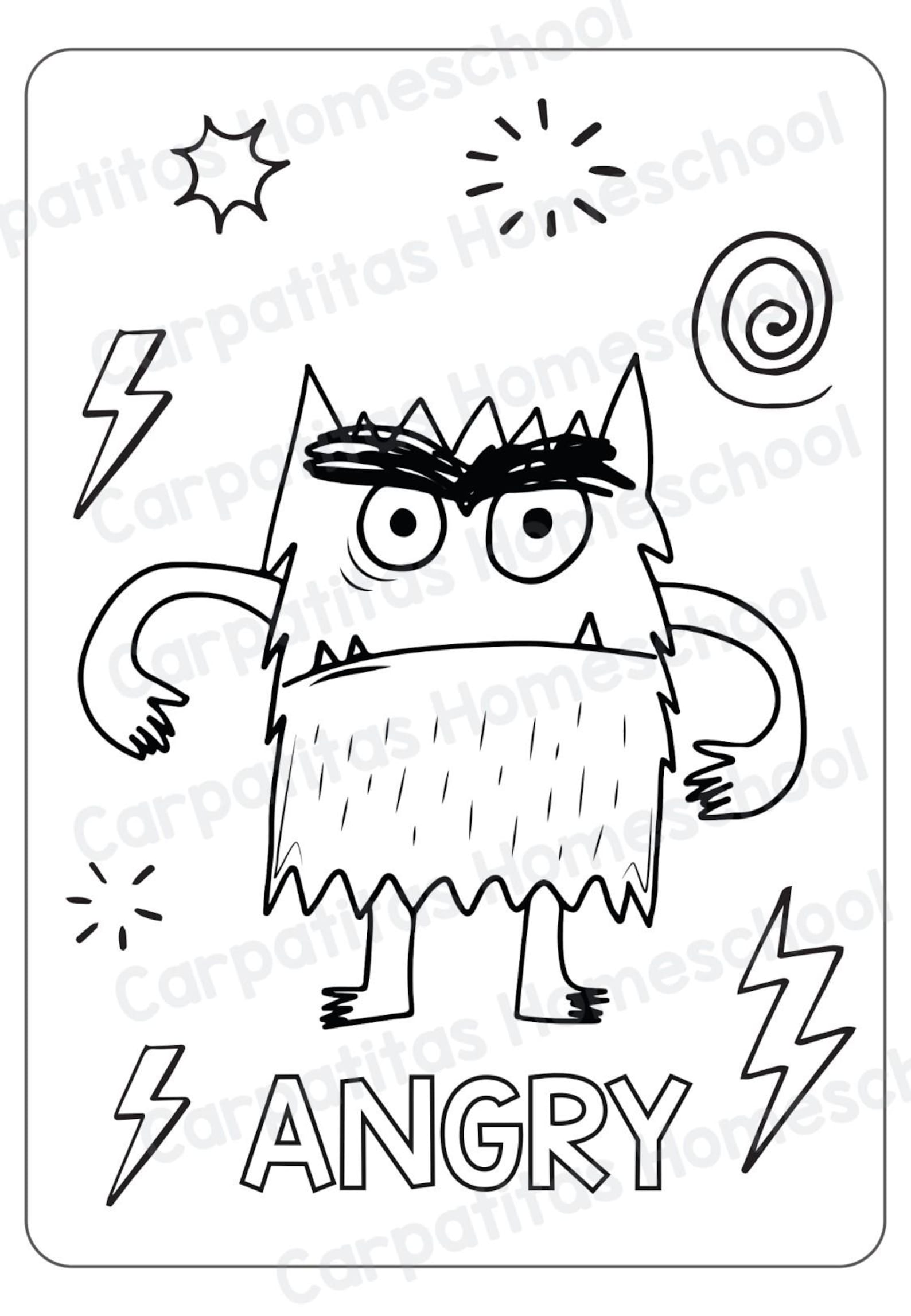 Color Monster Coloring Book for Kids | Feeling Monster Coloring Pages ...