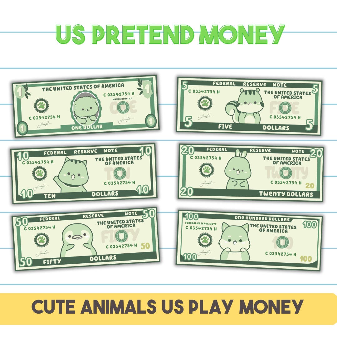 US Play Money for Kids | Play and Learn Pretend Money | US Dollars ...