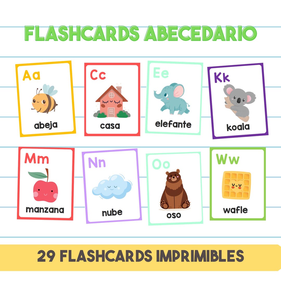 Spanish Alphabet Flashcards Editable Spanish Alphabet Flashcards PDF ...