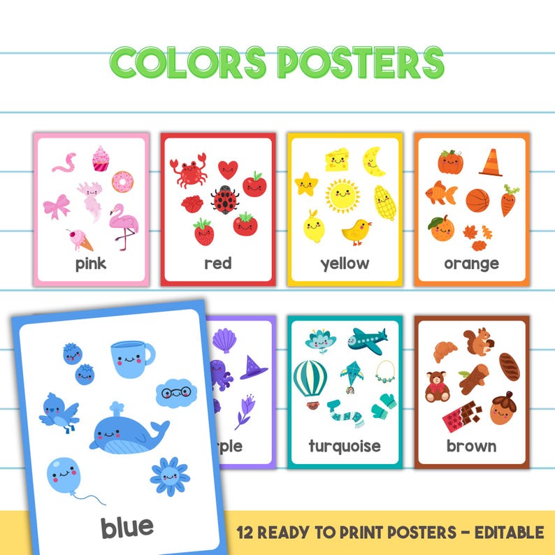 Colors Posters | PDF | Digital Download | Printable | 12 Posters | 12 ...