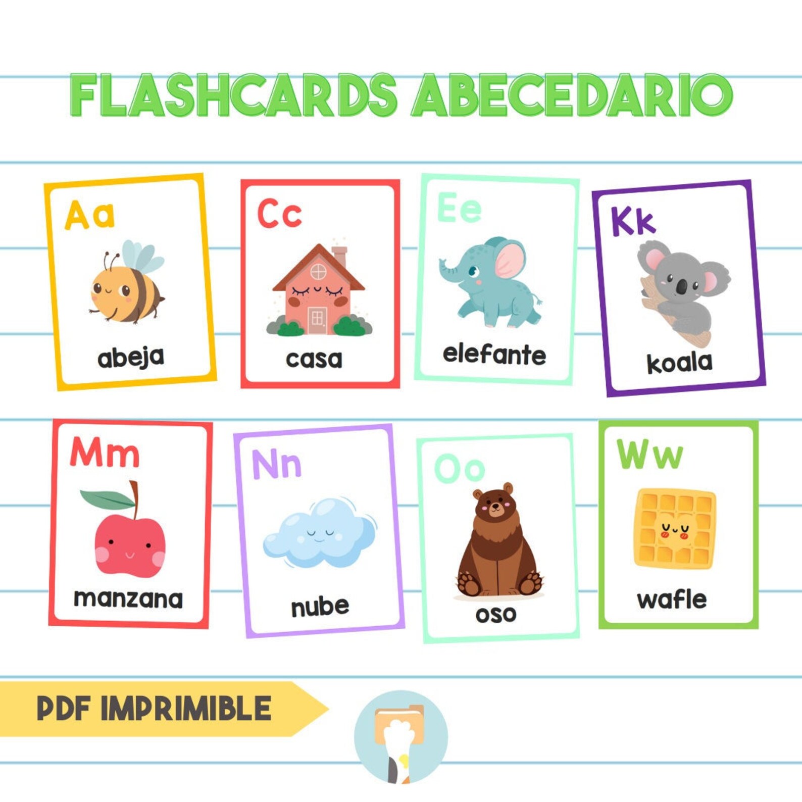Flashcards Abecedario en Español Spanish Alphabet Flashcards PDF ...