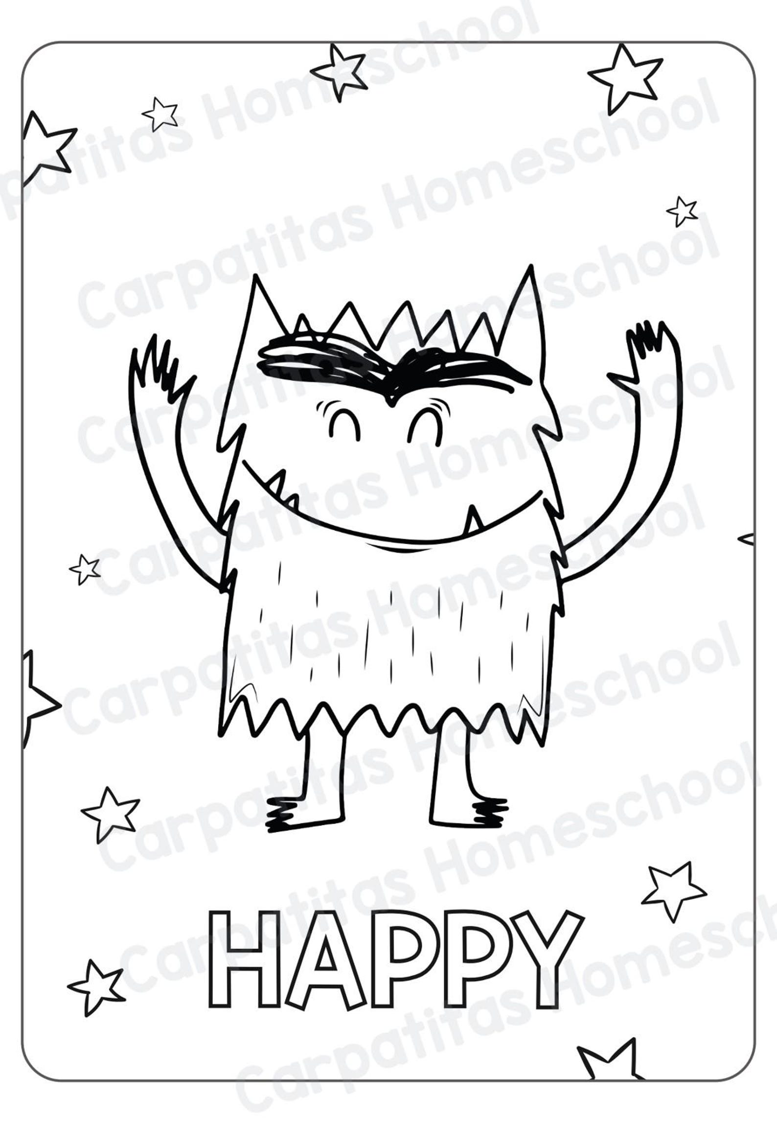 Color Monster Coloring Book for Kids | Feeling Monster Coloring Pages ...