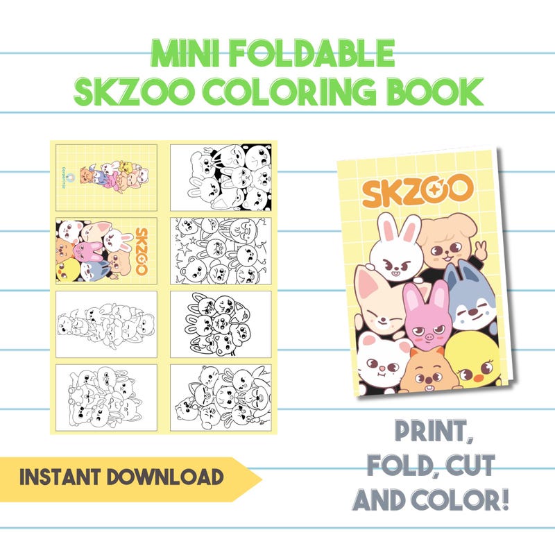 Skzoo Coloring Pages - Etsy