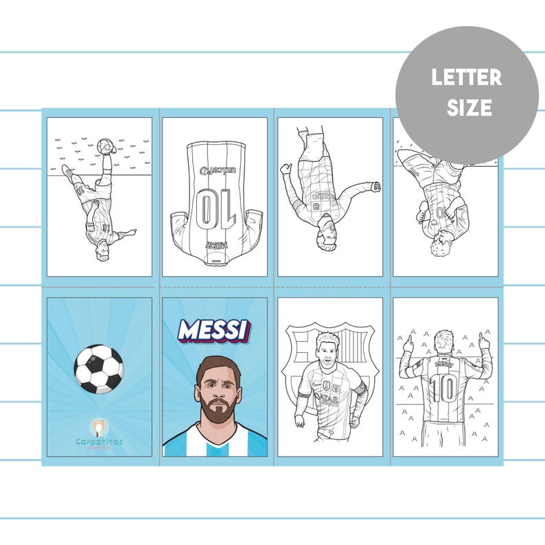 Lionel Messi Coloring Book for Kids | Foldable Coloring Booklet ...