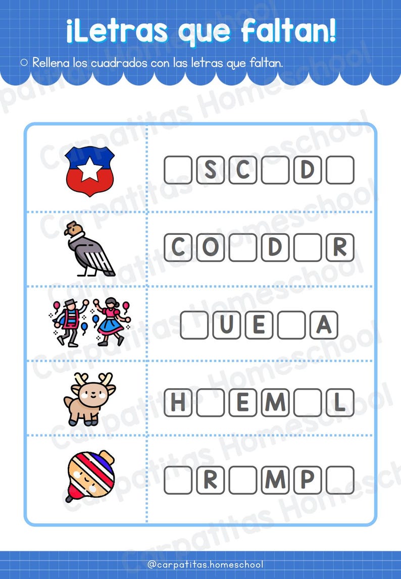 Cuadernillo de Actividades de Chile Para Niños PDF Imprimible con ...