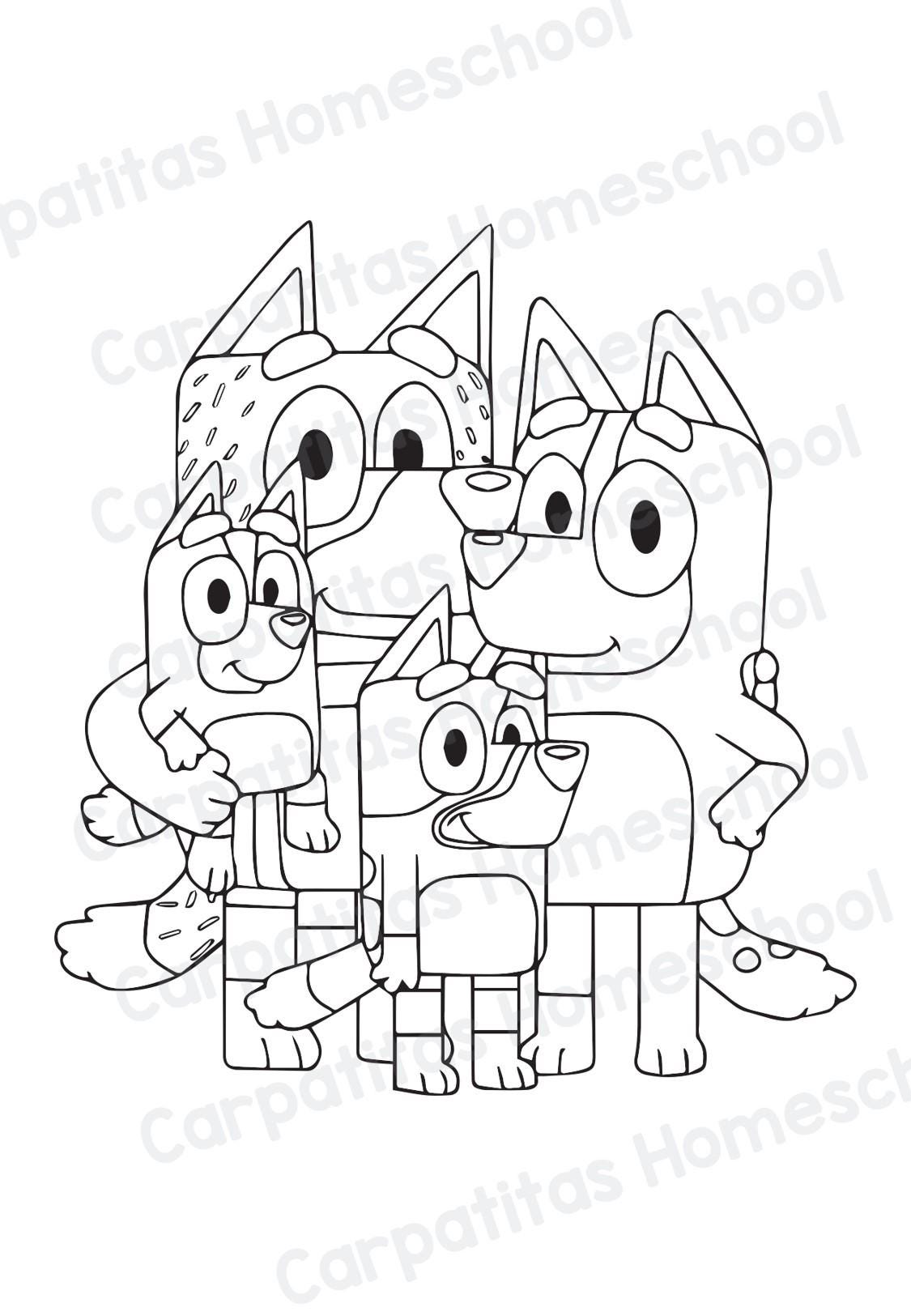 Bluey Coloring Book for Kids | Bluey Coloring Pages | Printable PDF ...