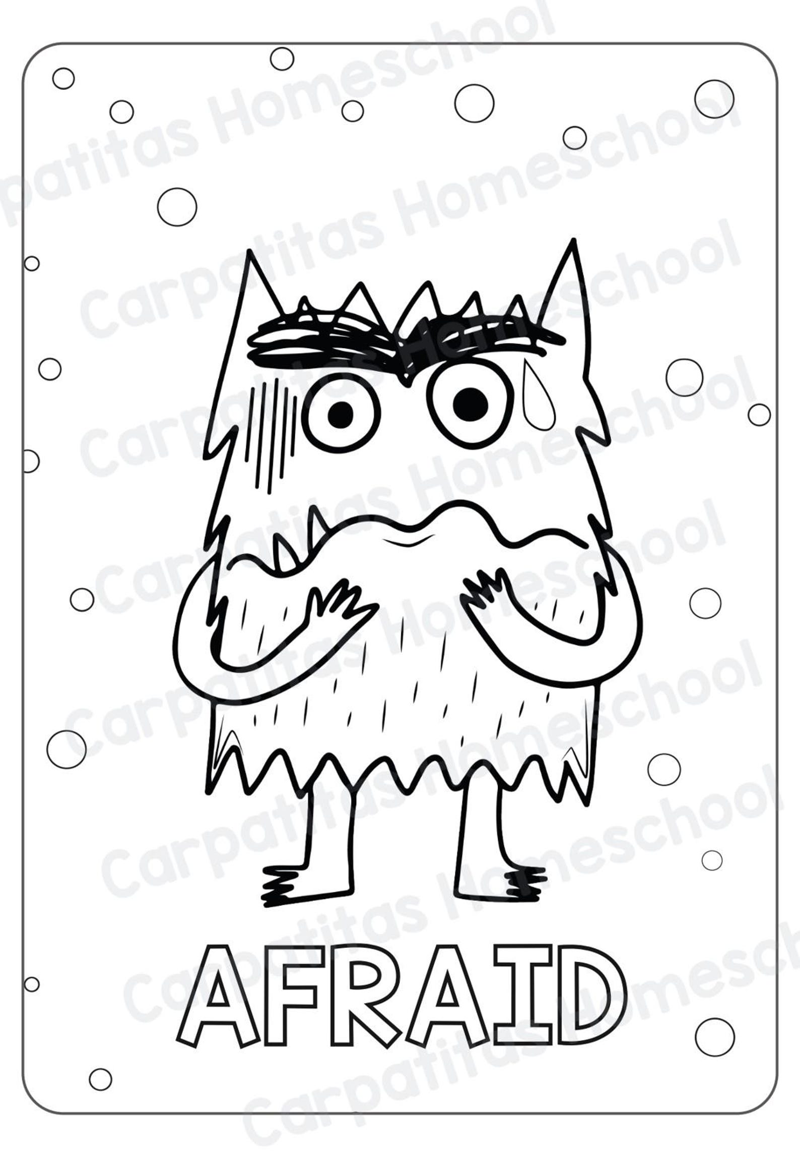 Color Monster Coloring Book for Kids | Feeling Monster Coloring Pages ...