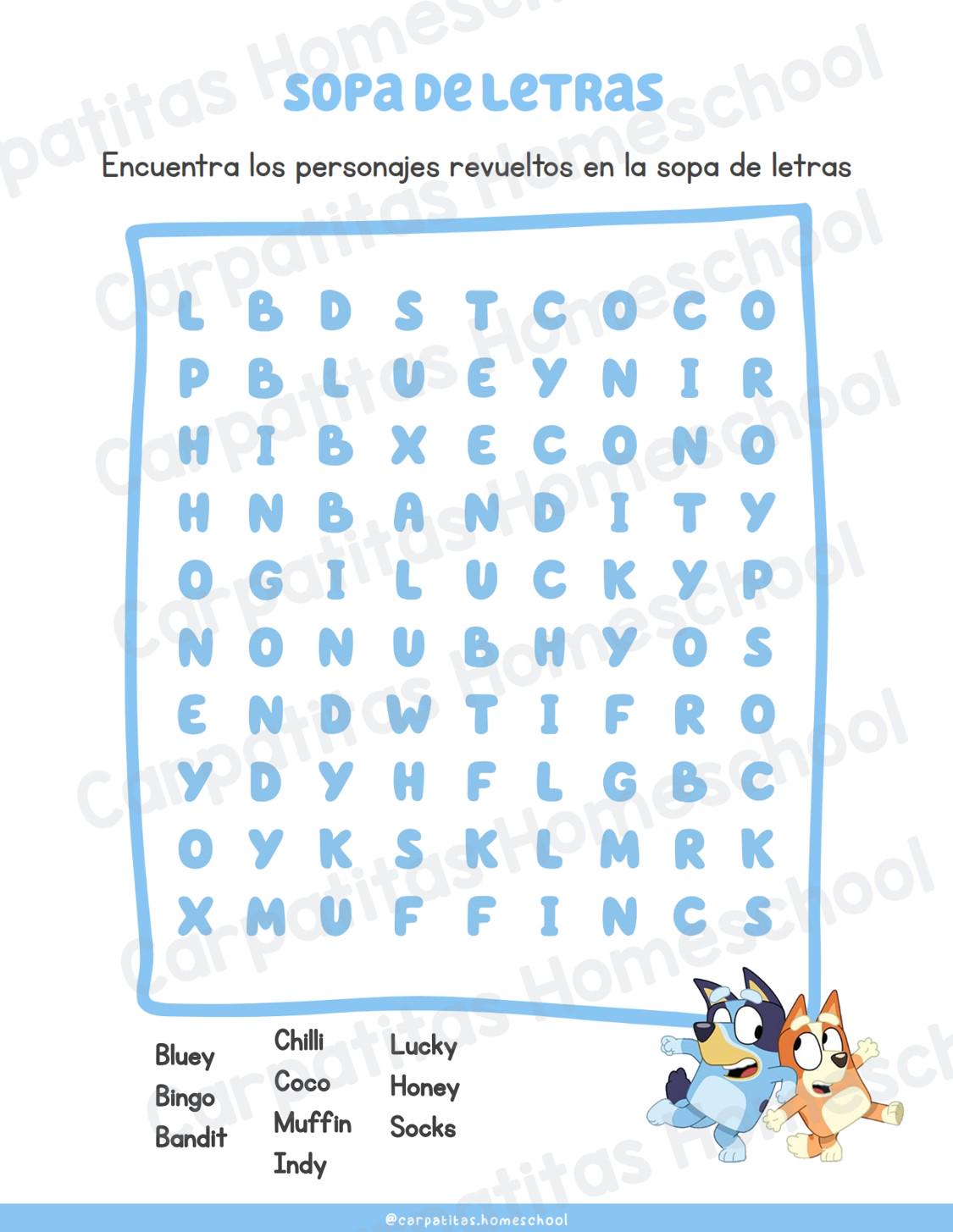 Bluey Activity Book in Spanish | Bluey Theme | Worksheets | Bluey ...