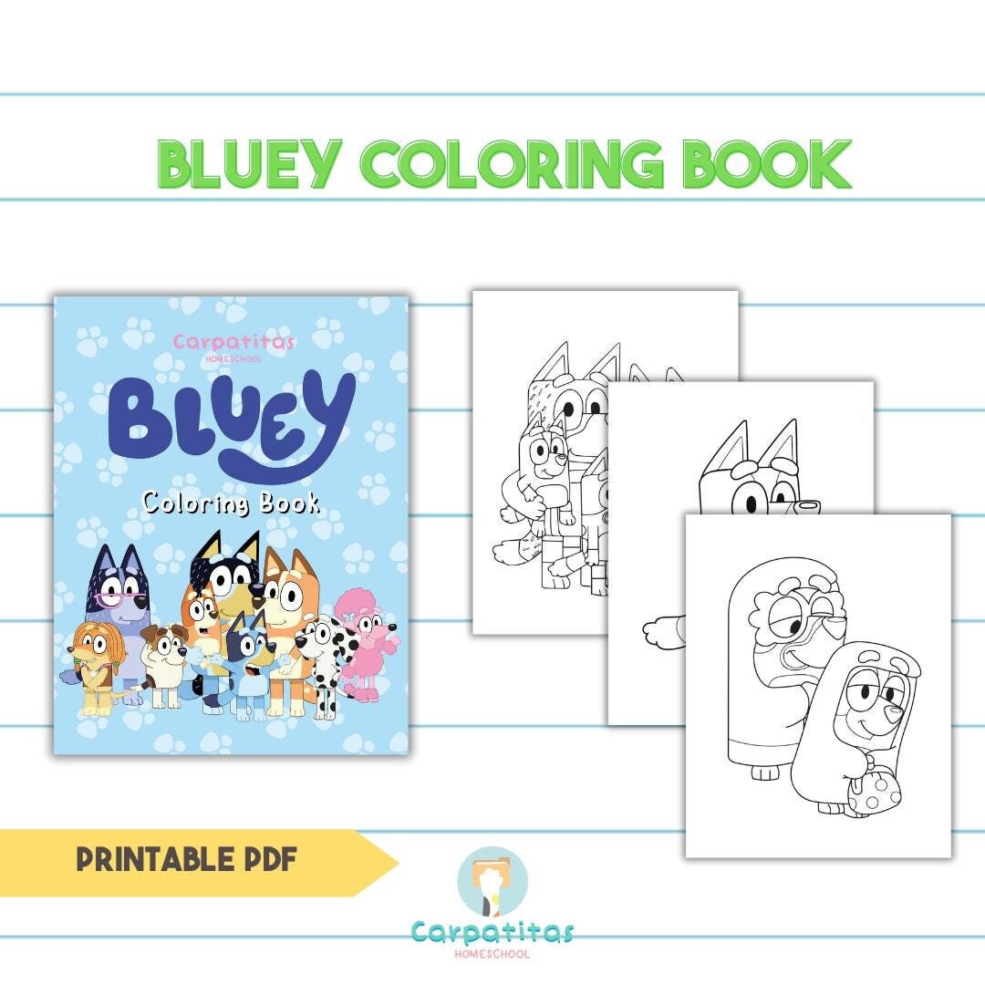 Bluey Coloring Book for Kids | Bluey Coloring Pages | Printable PDF ...