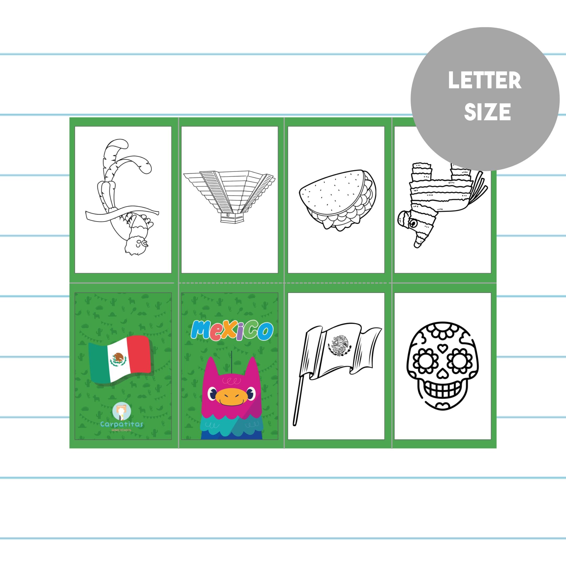 Mexico Mini Coloring Book for Kids | Foldable Coloring Booklet ...