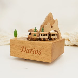 Personalized Music Box for Baby, Carousel Music Box, Wooden Music Box ...