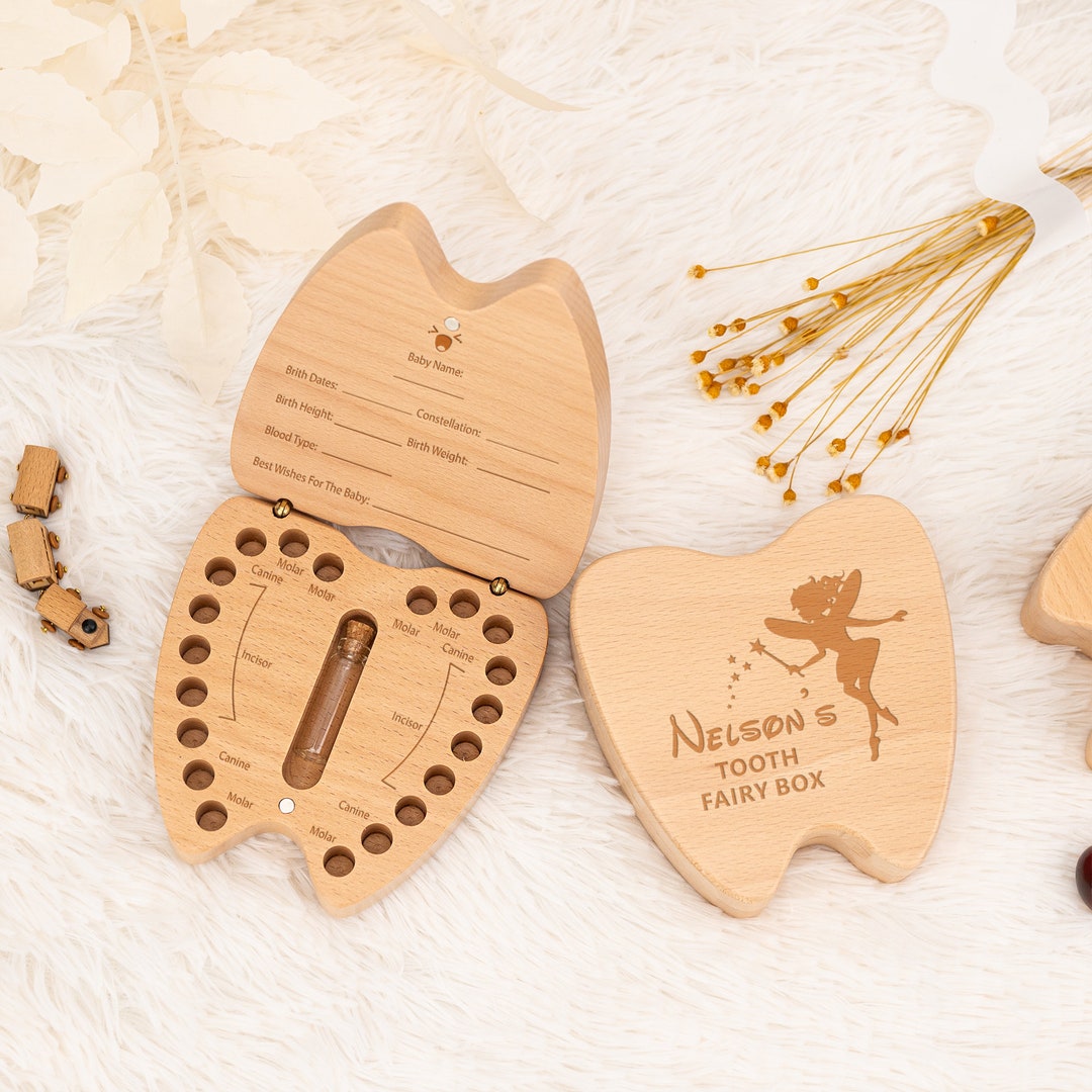 Personalized Tooth Fairy Box,wooden Tooth Fairy Trays,engraved Baby ...