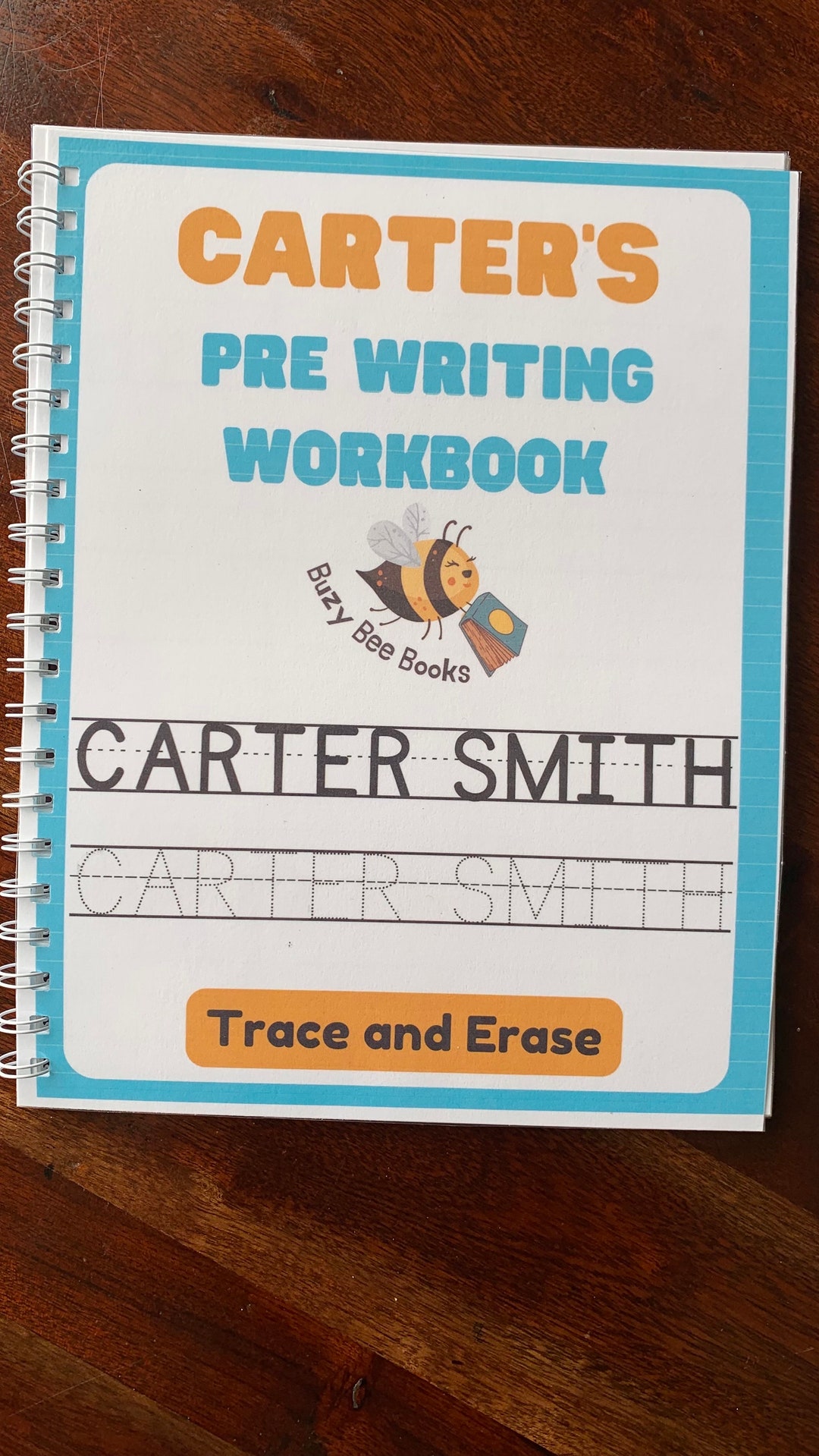 Personalized Trace and Erase Pre Handwriting Skills Workbook for ...